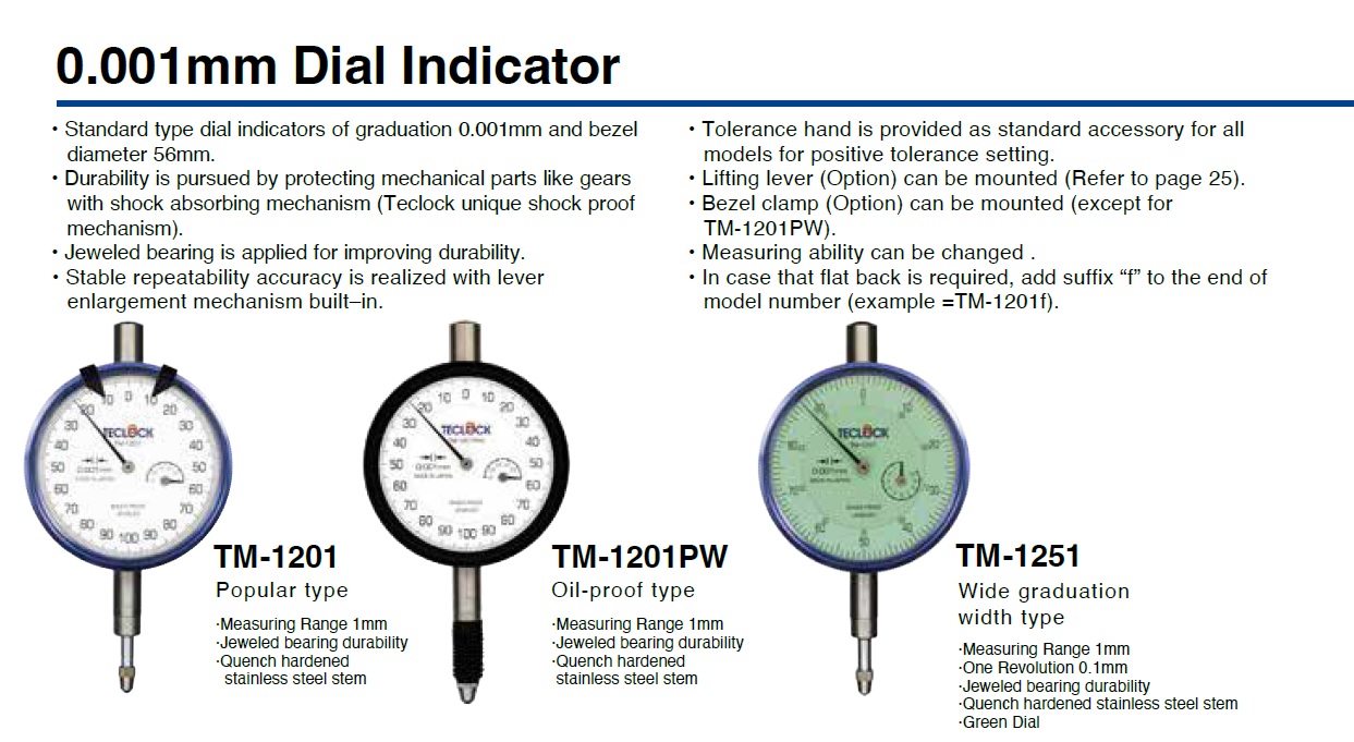 Ichiban Precision Sdn Bhd - Teclock - Teclock Dial Indicators